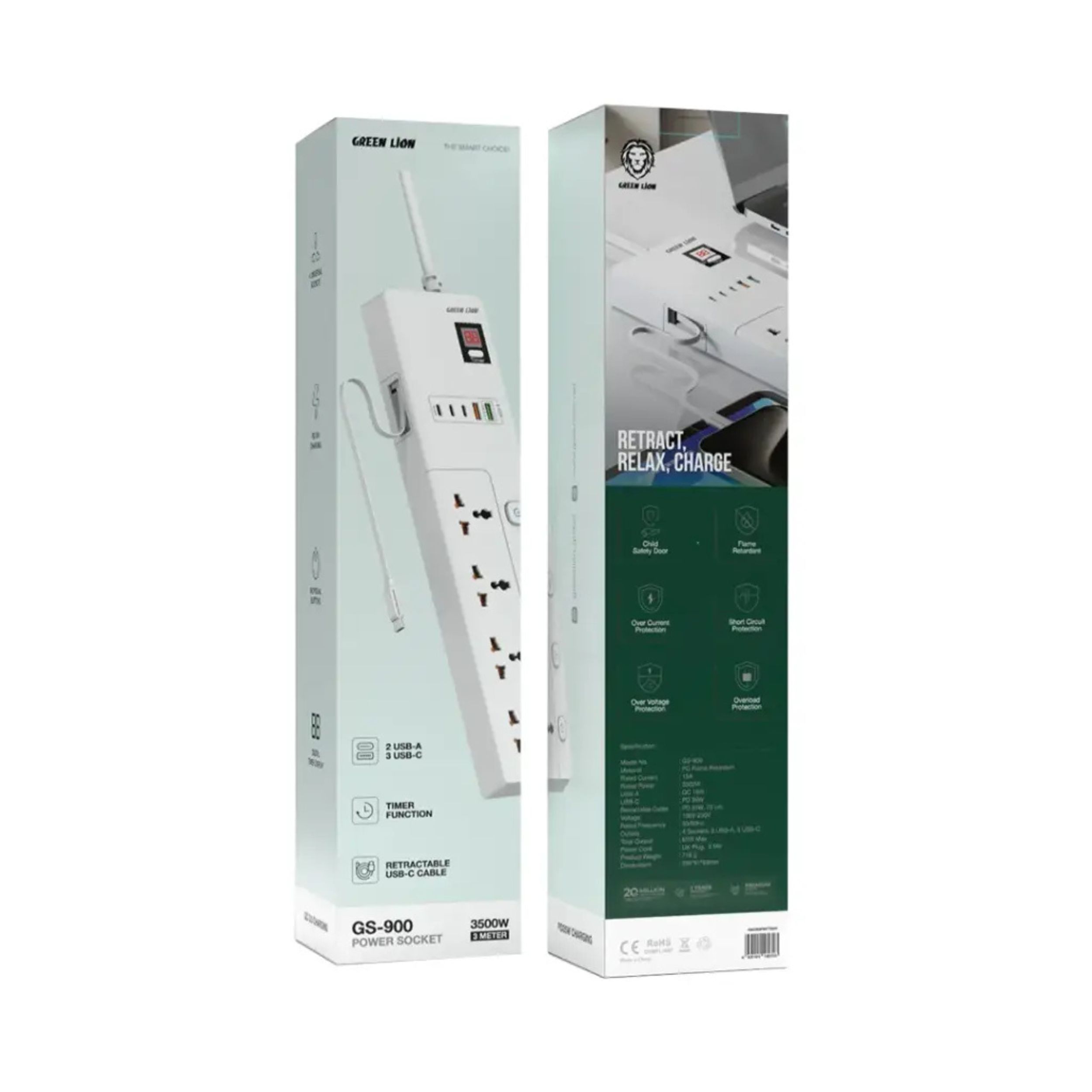 Best Green Lion Power Extension – 3500W Multi-Port Socket